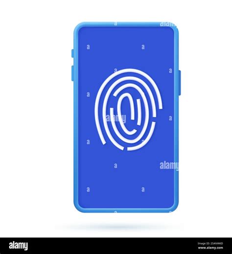 3d Electronic Fingerprint On Pass Scanning Mobile Phone Screen Security Check Futuristic