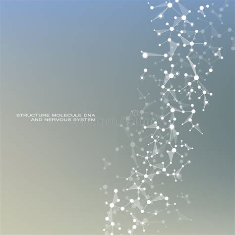 Structure Molecule Dna And Neurons Connected Lines With Dots Genetic