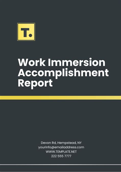 Free Work Immersion Accomplishment Report Template To Edit Online