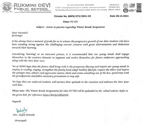 Winter Break Assignment Class Pre School Viii Rukmini Devi Public