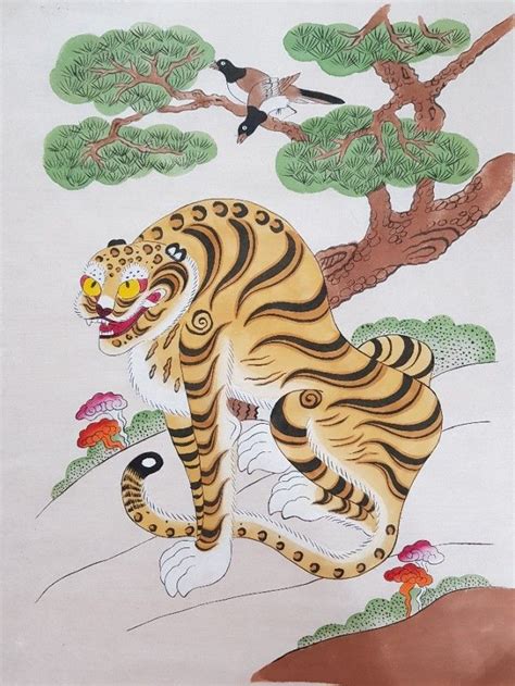 [사당 광명화실]호작도전통민화 그리기 네이버 블로그 호랑이 그림 한국화 용 아트