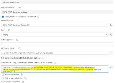 the release pipeline task azure app service deploy broken for apptype java springboot · issue