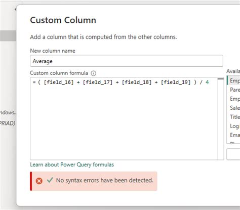 Solved Create New Column Which Is An Average Of Values In
