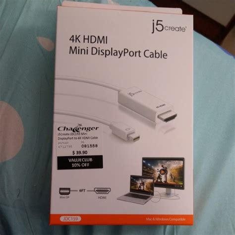 4K HDMI To Mini Display Port Cable Computers Tech Parts Accessories Cables Adaptors On