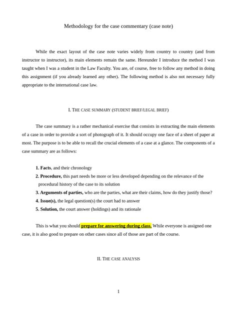 Case Commentary Methodo Pdf Essays Reason