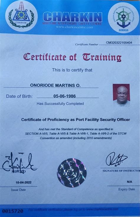 Isps Pfso Maritimesecurity Martins Onoriode Cpp Pfso Cpo Cpsm