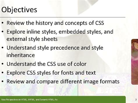 Tutorial 3 Working With Cascading Style Sheets Objectives