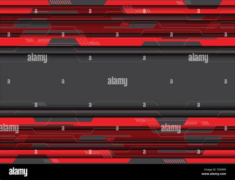 Abstract Red Circuit On Grey Design Modern Futuristic Background Vector