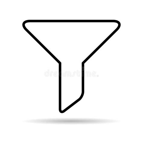 Filter Button Web Shape Shadow Icon Filtering Symbol Funnel Sign