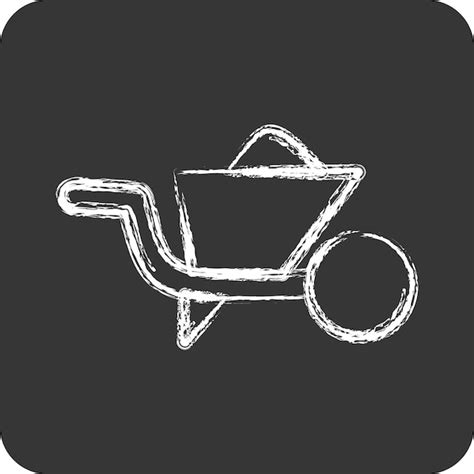 Premium Vector Icon Wheelbarrow Suitable For Building Symbol Chalk Style Simple Design
