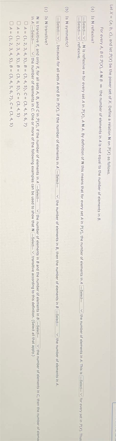 Solved Let X A B C And Let P X Be The Power Set Of X Chegg Com