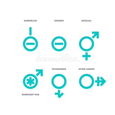 Símbolos De Género Lgbtq Iconos De Orientación Sexual Ilustración Del