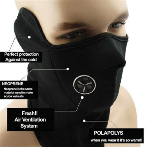 Comfy Black Plain Biker Mask Aseztak