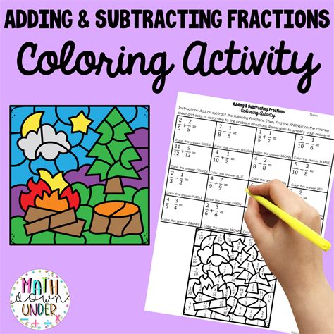 Adding And Subtracting Fractions Math Coloring Activity Amped Up