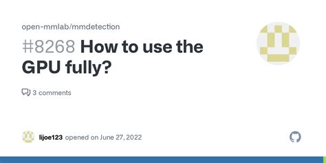 How To Use The GPU Fully Issue 8268 Open Mmlab Mmdetection GitHub