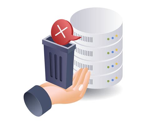 Trash Database System Infographic 3d Illustration Flat Isometric