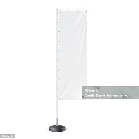 지상 채울 수 있는 물 기초를 가진 백색 옥외 위원회 깃발 표준 광고 기치 방패 고립 된 흰색 배경에 제품을 모의 디자인을 위한 준비 제품 포장 벡터 Eps10 0명에 대한