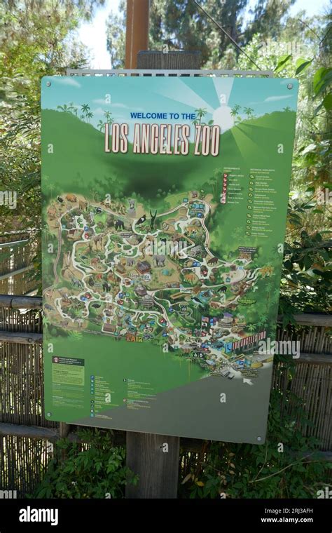 Los Angeles California Usa 20th July 2023 Zoo Map At La Zoo On July