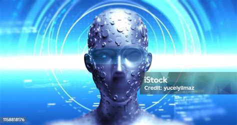 Hud 데이터를 분석하는 현대 로봇 기술 3d 일러스트 렌더링 3차원 형태에 대한 스톡 사진 및 기타 이미지 3차원 형태 사람 얼굴 홀로그램 Istock