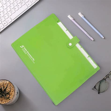 Inerposs A4 Expanding File Folder Accordion Document Organizer Multi Pocket File Bag Plastic