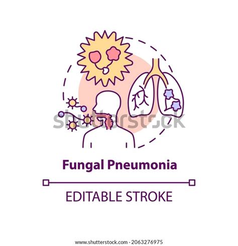 Fungal Pneumonia Concept Icon Pulmonary Inflammation เวกเตอร์สต็อก ปลอดค่าลิขสิทธิ์