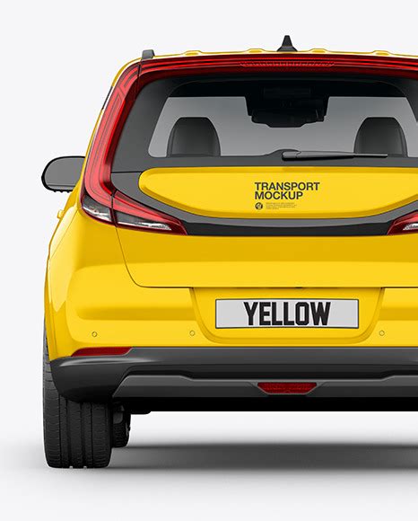 Compact Car Mockup Back View Psd 62364 Yellow Images