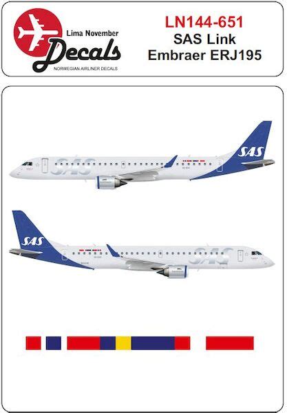 Lima November Decals Ln144 651 Embraer Erj 195 Sas Link