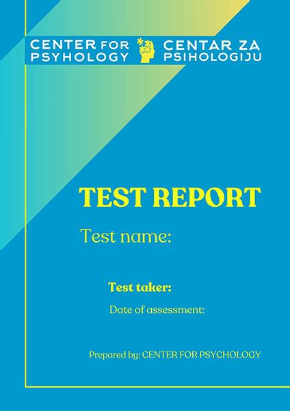 Detailed Test Report Center For Psychology