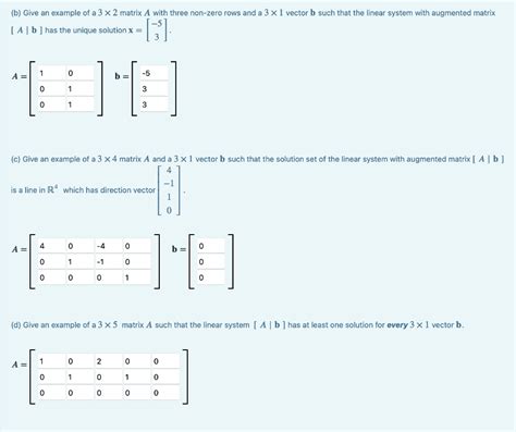 Solved B Give An Example Of A 3×2 Matrix A With Three