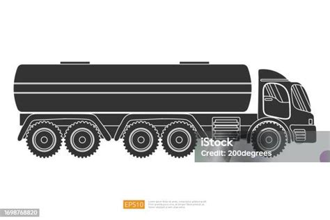 가스 기름 연료 용기 흰색 배경에 실루엣 트럭 그림 고립된 수송 휘발유 유조선 트럭 차 상용차 플랫 벡터 0명에 대한 스톡 벡터 아트 및 기타 이미지 Istock
