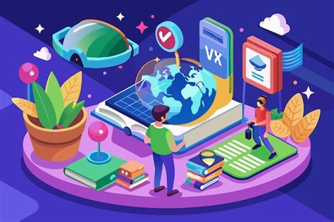 Premium Vector Vr Mockup For A Virtual Reality Language Learning App