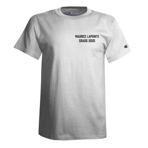 Screen Print Maurice Lapointe 2025 Design On Back Champion T Shirt Gradwear
