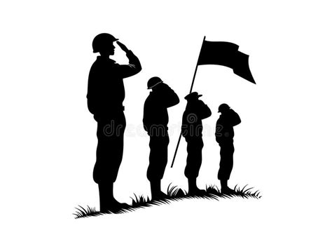 Salute Soldier Silhouette Vector Stock Vector Illustration Of