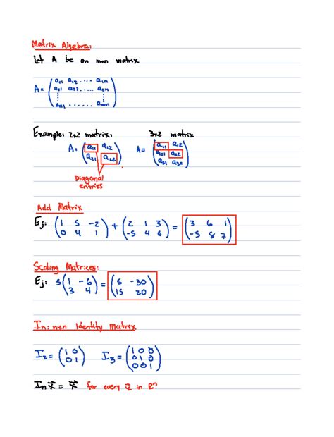 3 4 Matrix Multiplication Matrix Algebra Let A Be An Men Matrix A N Amin Example 2 2 Matrix A