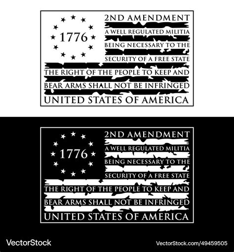 2nd Amendment Text Flag Design Royalty Free Vector Image