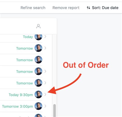 Tasks With Time Display In The Middle Of The Next Days Tasks When Sorted By Due Date Closed