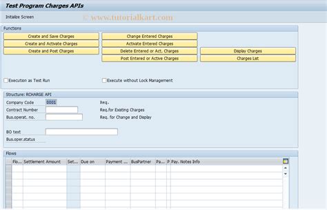 CHARGE SAP Tcode Charge API