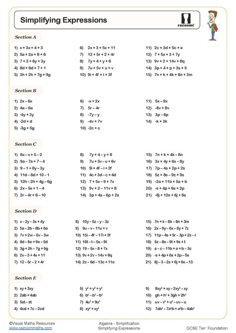 Simplifying Expressions Worksheet Fun And Engaging Pdf Worksheets