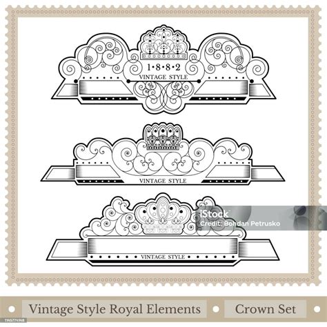 화려한 투구 로얄 스타일의 세트복고풍 스타일의 큰 장 디바이 더 오래된에 대한 스톡 벡터 아트 및 기타 이미지 오래된