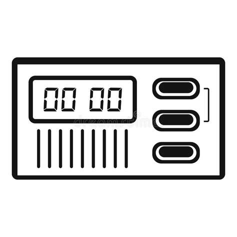 Retro Digital Clock Icon Simple Style Stock Illustration Illustration Of Monitor Flat 123660534