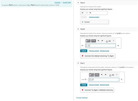 Solved An Aqueous NaCl Solution Is Made Using 129 G Of NaCl Chegg Com