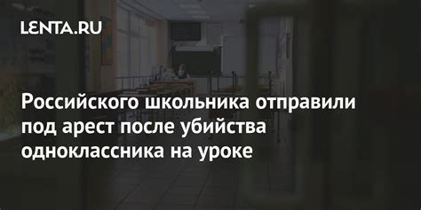 Российского школьника отправили под арест после убийства одноклассника на уроке Следствие и суд