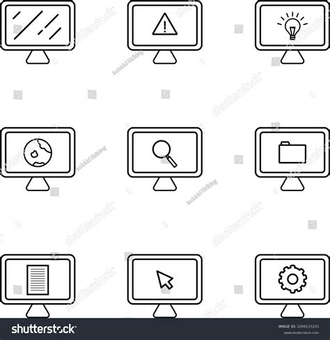 Many Computer Screen Stmbol Stock Vector Royalty Free 2209115225