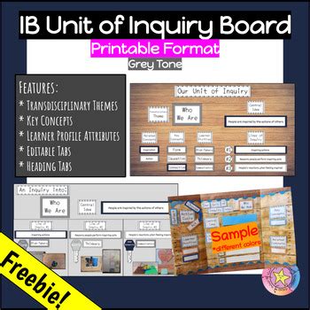 FREE IB PYP Unit Of Inquiry Bulletin Board Display Grey