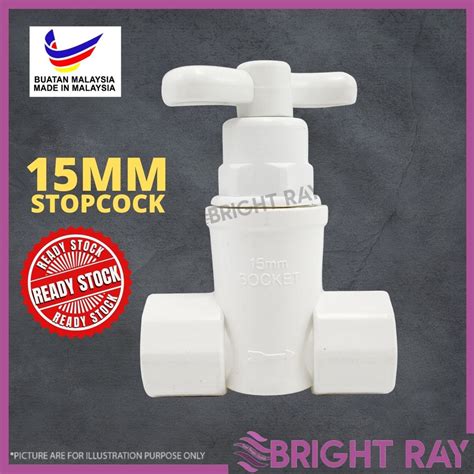 Kw Premium 15mm 1 2 Pvc Water Flow Tap 2 Way Socket Stopcock Kepala Paip Air Tandas Pili