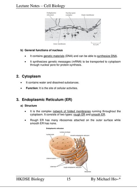 Lecture Notes Cell Biology