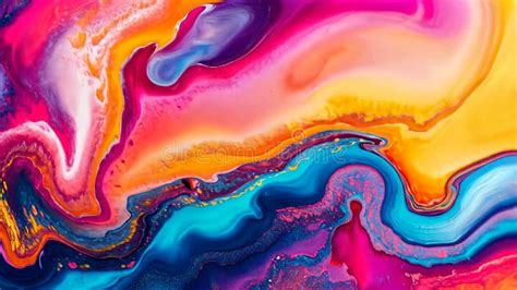Colorful Abstract Swirls Resembling Fluid Art With Vibrant Blended