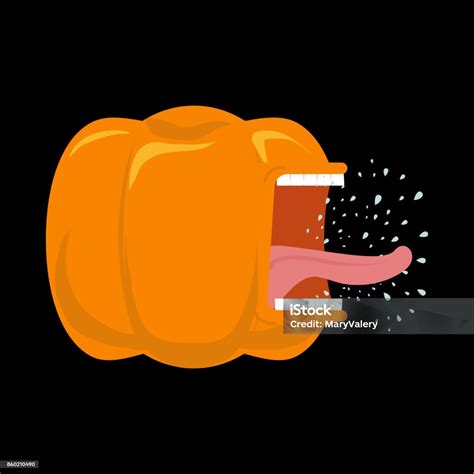 호박 비명 할로윈 입을 엽니다 호박 소리입니다 벡터 일러스트 레이 션 가을에 대한 스톡 벡터 아트 및 기타 이미지 가을 공포 무서움 광대한 Istock