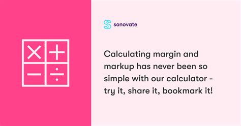 Margin Markup Calculator Sonovate