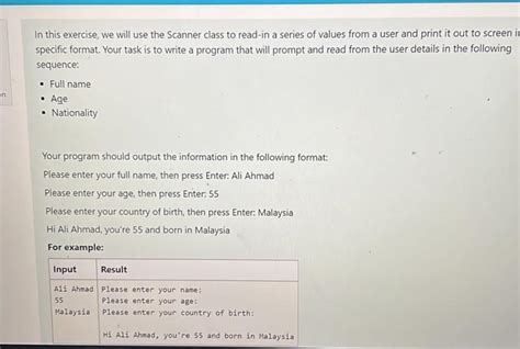Solved In This Exercise We Will Use The Scanner Class To
